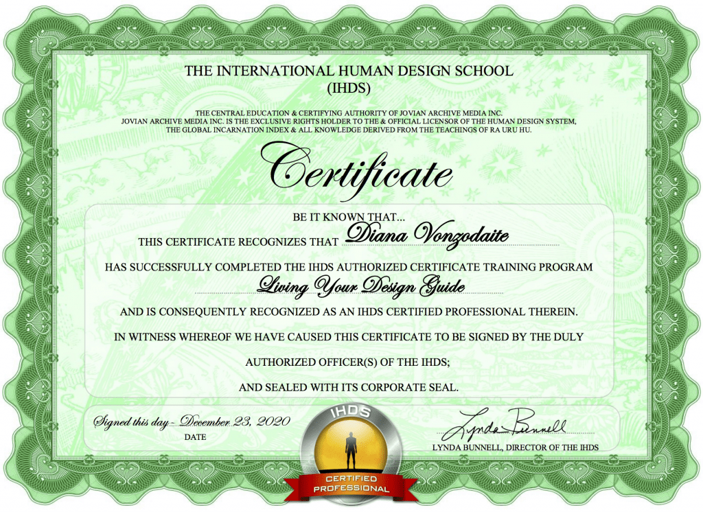 Human Design ONLINE kurso paskaitos - DianaWind.com